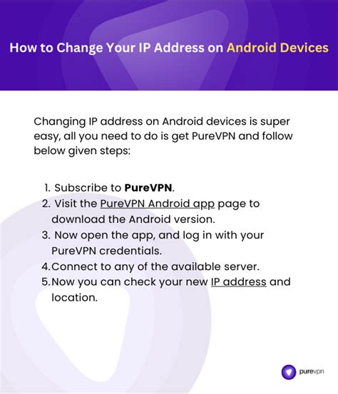 change ip address android devices – PureVPN
