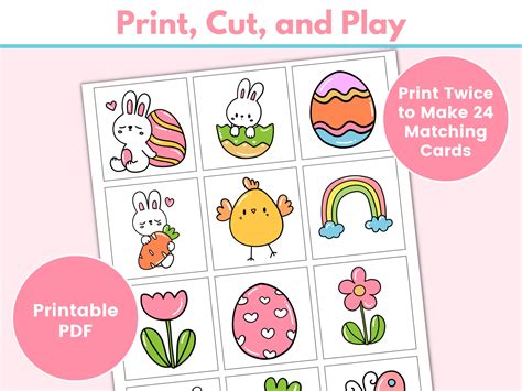 Memory Game Printable Easter Game Printables Matching Card Game