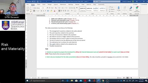 Auditing Of Financial Statement Cycle Exercise And Assignment Youtube