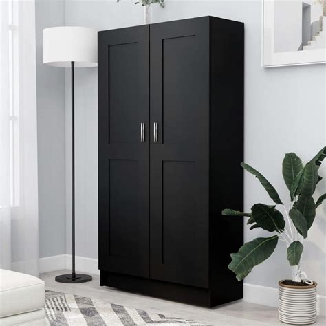Book Cabinet Black 825x305x150 Cm Engineered Wood Vidaxl Big W