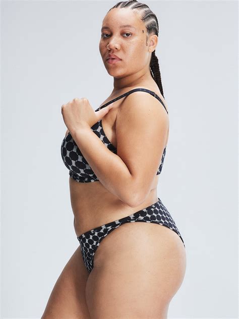 Cotton Essentials String Bikini Panty In Black And Multi Savage X Fenty