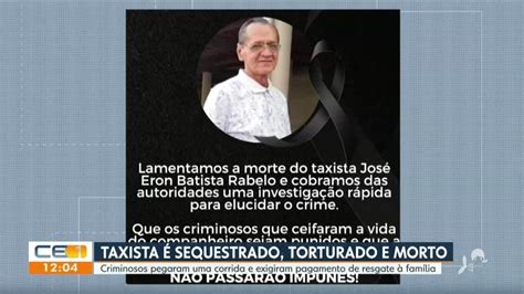 Taxista é Sequestrado E Encontrado Morto No Carro Após Criminosos