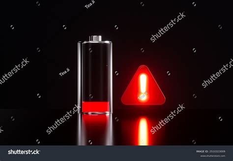 Batteries Warning Signs Low Battery Warning Stock Illustration