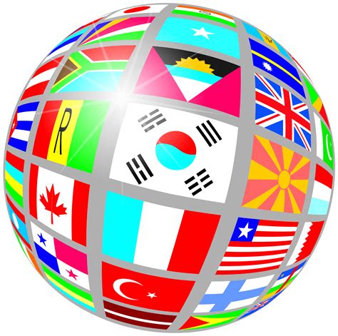 Clipart Globe Of Flags