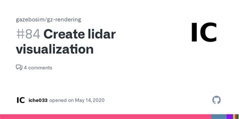 Create Lidar Visualization · Issue 84 · Gazebosimgz Rendering · Github