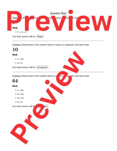 Prime And Composite No Frills By Screened Instructor Math Vault