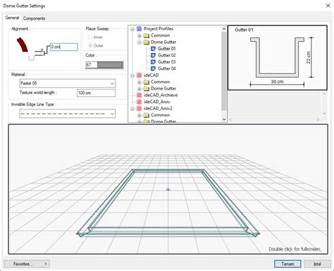 Dome Gutter Settings
