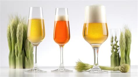 Premium Ai Image Belgian Witbier In Witbier Glass And Orange And Fennel Salad Generative Ai