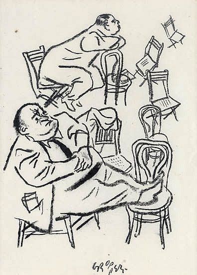 Lot William Gropper Waiting Courtroom Scene