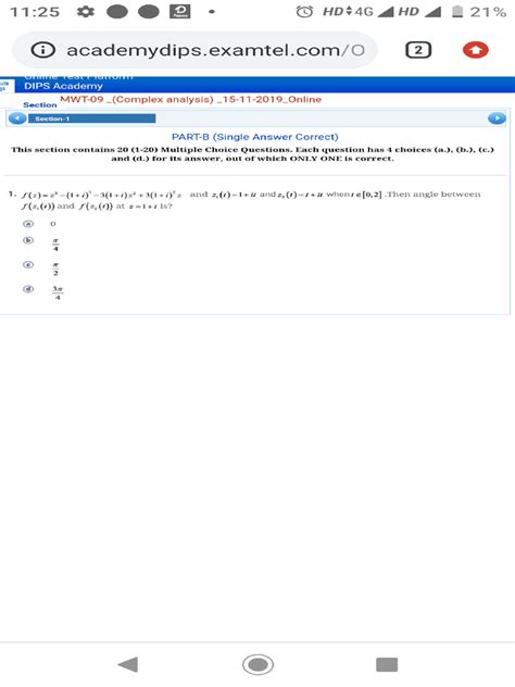 Dips Academy Test Complex Analysis Pdf