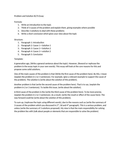 Ielts Problem Solution Essay Guide Pdf Language Arts And Discipline