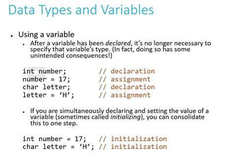 Declaration Assignment Initialization Initialization Declaration A