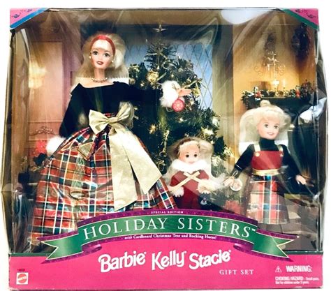 Mattel 1998 Barbie Kelly Stacie Special Edition Holiday Sisters Dolls