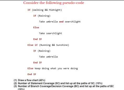 Solved Consider The Following Pseudo Code If Walking Andand
