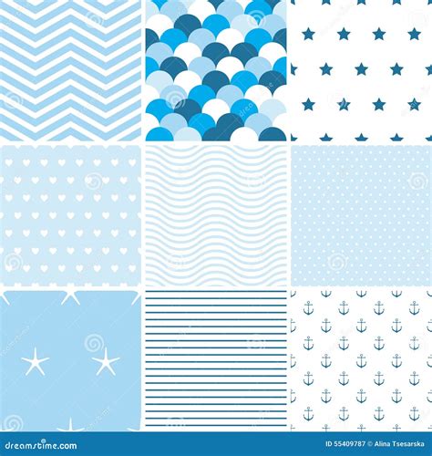 Nautical Patterns Stock Vector Illustration Of Geometric 55409787