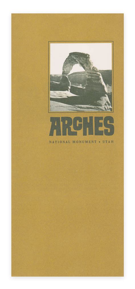 Arches National Monument Utah Brochure Fonts In Use