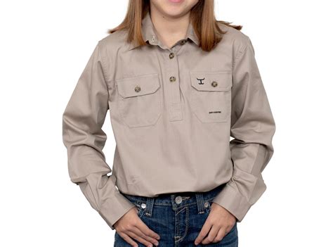 Just Country Girls Kenzie Workshirt Stone Littlebit Country