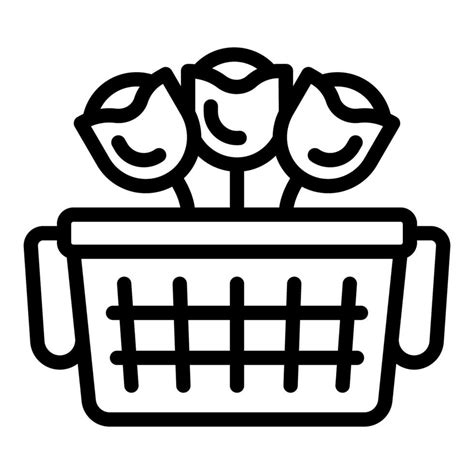 Line Art Illustration Of Flowers In A Basket 46043300 Vector Art At Vecteezy