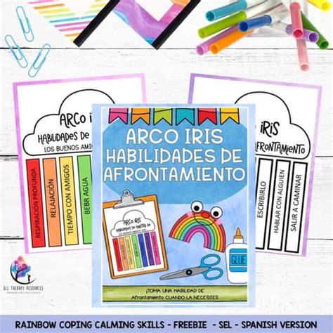 Rainbow Coping Calming Skills Freebie Sel Spanish Version