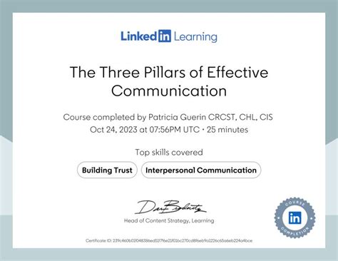 Patricia Guerin Crcst Chl Cis On Linkedin Certificate Of Completion