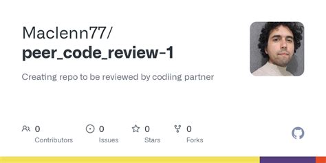 Github Maclenn77peercodereview 1 Creating Repo To Be Reviewed By Codiing Partner
