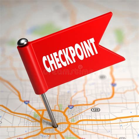 Checkpoint Small Flag On A Map Background Stock Illustration