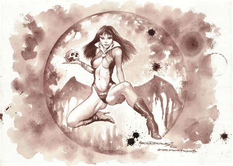 Vampirella After Frazetta Hand Signed By Sara Frazetta Corner4art
