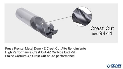 Fresa Frontal Metal Duro 4z Crest Cut Alto Rendimiento
