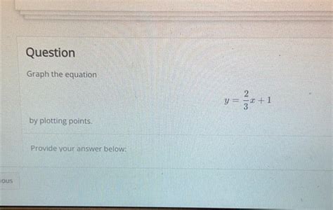 Solved Ous Question Graph The Equation By Plotting Points