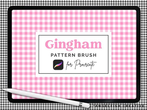 gingham brush for procreate buffalo check plaid seamless pattern