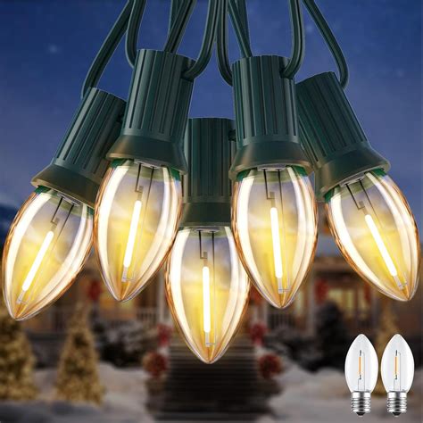 Minetom 50ft C7 Led Christmas Lights Outdoor Vintage