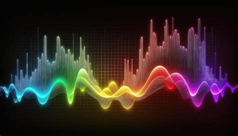 Premium Ai Image Audio Wave Multicolored Neon Glowing Audible