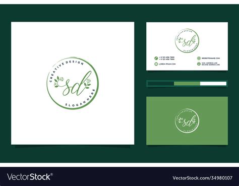 Initial Sd Feminine Logo Collections And Business Vector Image