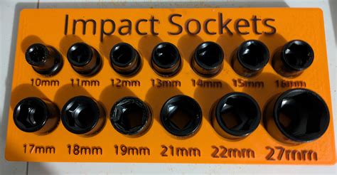 Gridfinity Harbor Freight Metric Impact Socket Holder By Skelly Download Free Stl Model