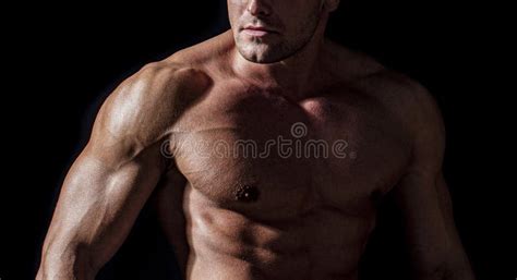 Hombre Apuesto Con Cuerpo Muscular Topless Torso Seis Paquetes