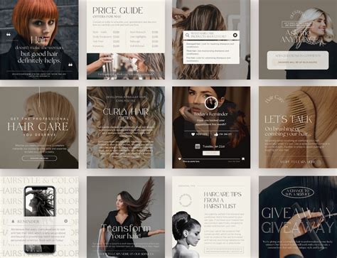 Hairstylist Instagram Post Templates Hair Salon Templates Etsy