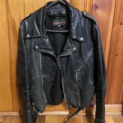 Mens Leather Motorcycle Jacket With Buckle Details Depop