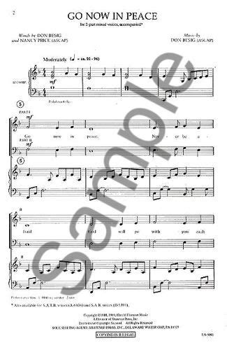 Go Now In Peace By Don Besig Choir Sheet Music