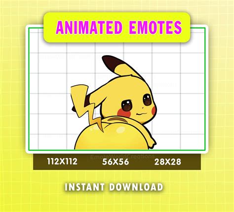 Animated Pikachu Twerk Emote For Twitch Or Discord Streamers Twerking Animated Pikachu Emoji