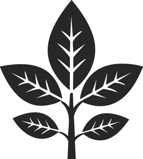 Stylized Plant Icon Silhouette Of Leafy Stem Symbolizing Growth And Nature 73408724 Vector Art