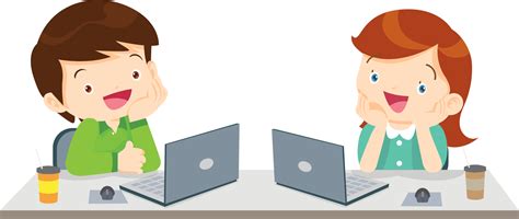 Students With Computer Learningonline Class Technology 47650234 Png