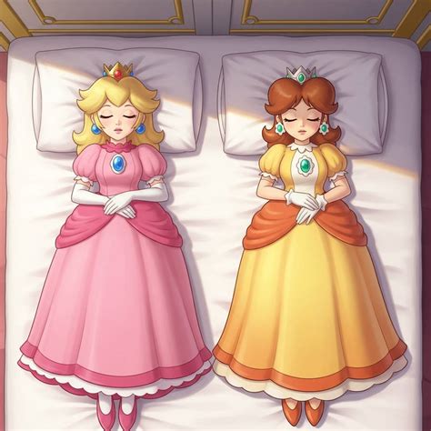 Princess Peach And Daisy Sleeping Together By Longskirtuniverse On Deviantart