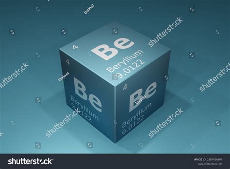 Beryllium 3d Rendering Symbols Elements Periodic Stock Illustration
