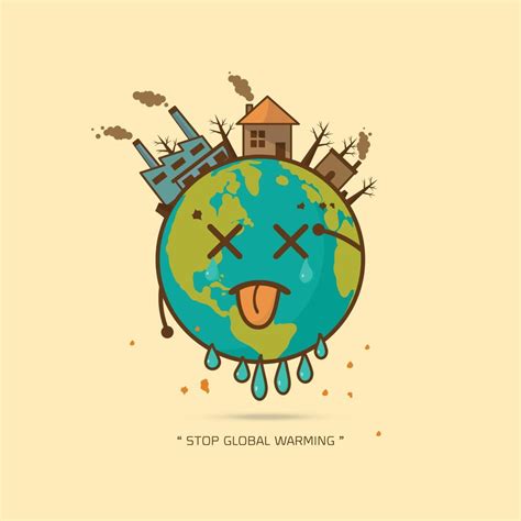 Stop Global Warming Vector Illustration 16889597 Vector Art At Vecteezy