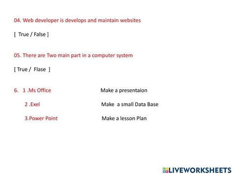 Basic Ict Activity Live Worksheets
