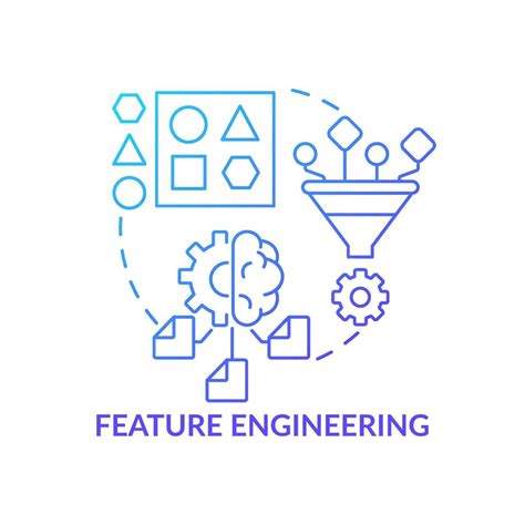Feature Engineering Blue Gradient Concept Icon Artificial Intelligence