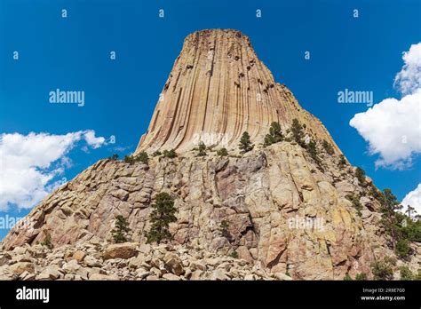 Devils Tower Rock Formation In Summer Devils Tower National Monument