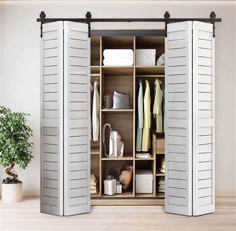 80 Bi Folding Sliding Barn Door Hardware Kit For 4 Doorssmoothly