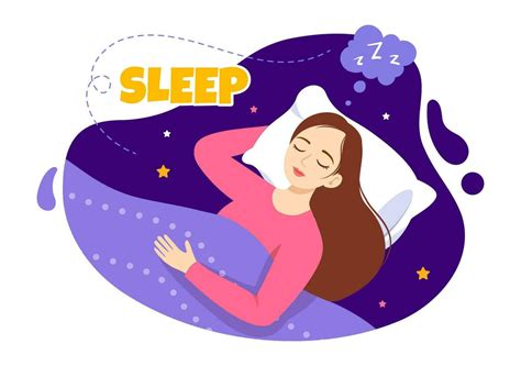 Sleep Vector Illustration With Happy Young Person Is Fast Asleep And