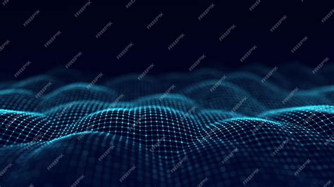 Premium Photo Futuristic Moving Wave Digital Background With Moving